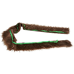 Shaggy Plush Faux Fur Fabric Precut Strips Fluffy Fuzzy Craft Fur for Gnomes Beard Hair Cosplay Costume Dwarf Decoration (Dark Brown, 2x60 inch)