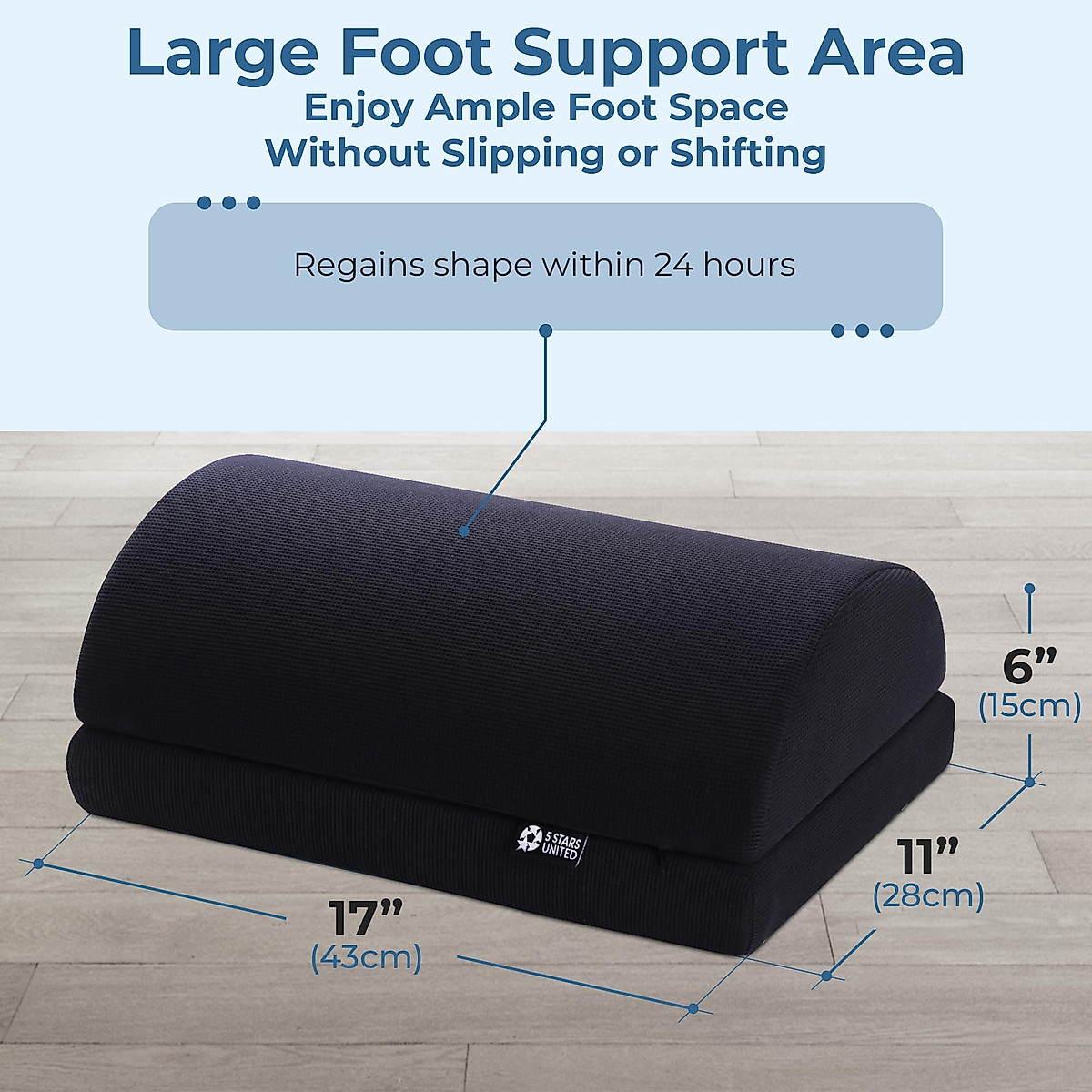 Foot Rest for Under Desk at Work – Adjustable Foam Footrest for Office & Home – Ergonomic Foot Stool for Gaming & Computer Chair – Cushion for Back & Leg Pain Relief - Black Mesh