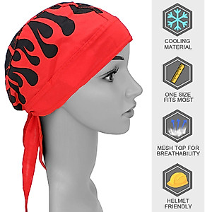 Lobimelan 3 Pcs Do Rags for Men Skull Cap Breathable Moisture Wicking Pirate Hat Helmet Liner Running Cotton Hat for Women