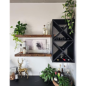 Floating, Wood Shelf, Reclaimed, Rustic, Shelves, 1800's, Antique, Vintage, Patented Easy Hang, 2" Thick x 7" deep x 30", Set of Two, Medium Brown