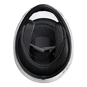 TCMT DOT Motorcycle Butterfly Flip Up Full Face Street Dirt Bike ATV Motocross Adult Helmet with Open Face Sun Shield