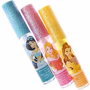 Townley Girl Disney Princess Super Sparkly Lip Gloss Set, 0.05 Fl Oz (Pack of 7)