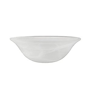 Aspen Creative 23510-11,Alabaster Replacement Glass Shade for Medium Base Socket Torchiere Lamp, Swag Lamp and Pendant, 14" Diameter x 4-3/4" High.