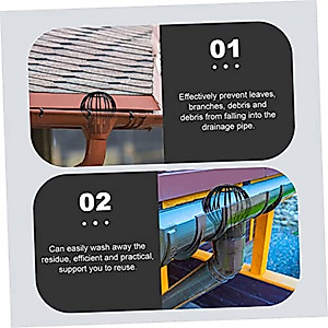 DOITOOL 2 Pcs Eaves Filter Cover Plastic Funnel Round Balloons Plastic Balloons Downpipe Leaf Guard Downspout Guard Rain Gutter Screens Drainage Pipe Strainer Cover Roof Downpipe Strainers