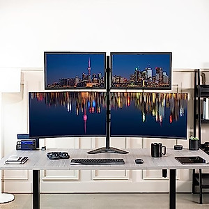 VIVO Quad 13 to 30 inch Monitor Free-Standing Mount, Fully Adjustable Desk Stand, Holds 4 Flat or Curved Display Screens, STAND-V004F