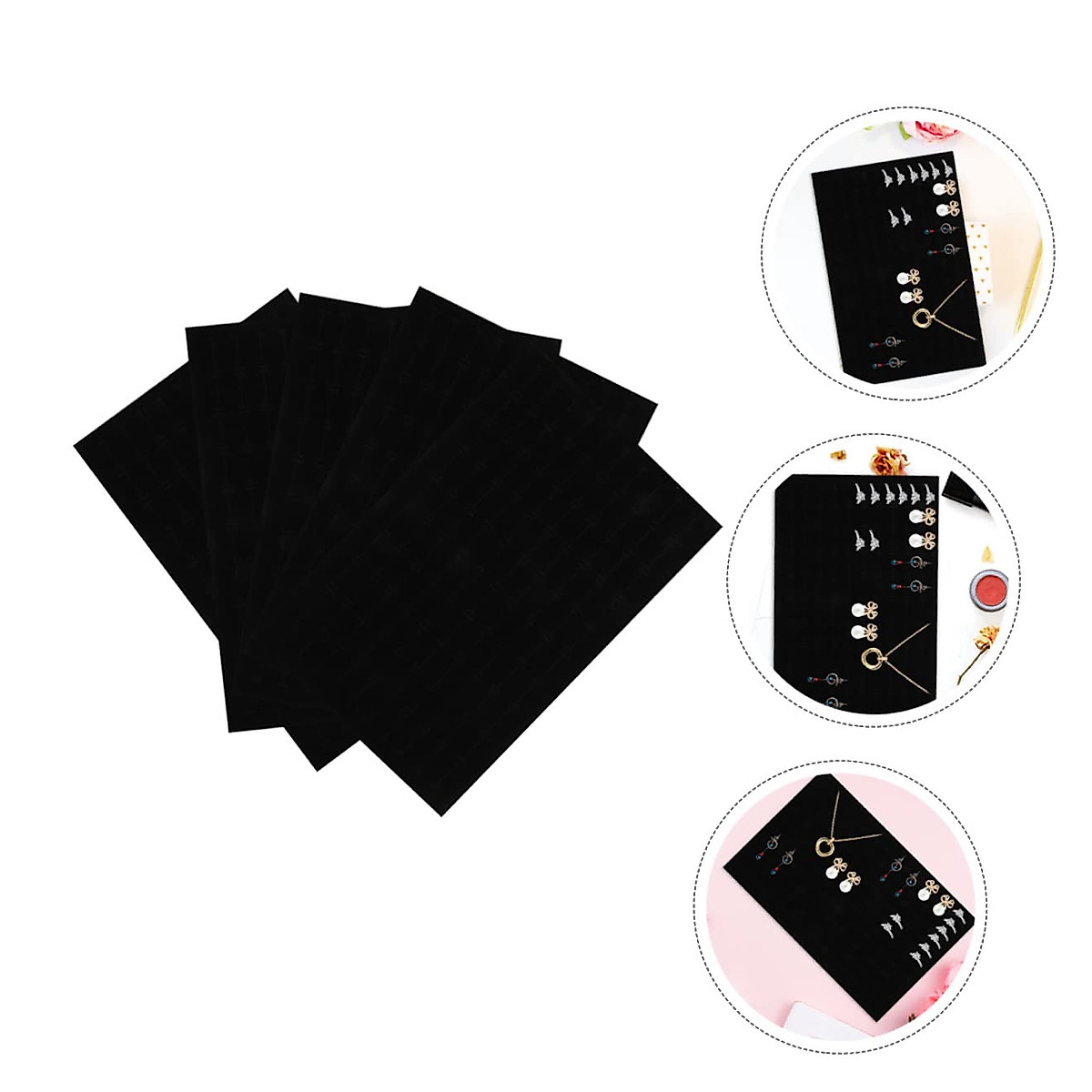 EXCEART 6 pcs Pad Tray Earrings Black Necklace Earring Selling Organizer Holder Storage Rings Sponge Ring Insert Mats Foam Showcase Pads Slots Jewelry Trays for Holders Display with