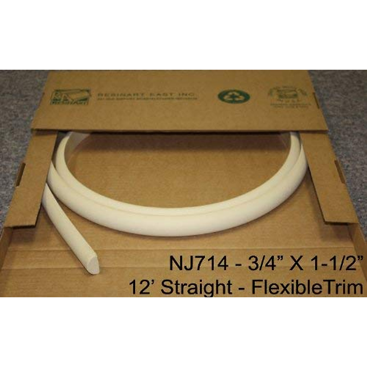 Flexible Moulding - Flexible Half-Round Moulding - NJ714-3/4" X 1-1/2" - 12' Length - Flexible Trim