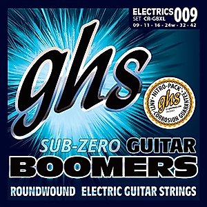 GHS Sub-Zero Guitar Boomers - Electric Guitar Strings - Extra Light (009-042)