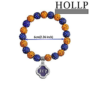 HOLLP 1922 Sorority Jewelry SGR Bracelet Crystal Beads Bracelet Inspired Greek Sorority Gift for Her (SGR Bracelet)