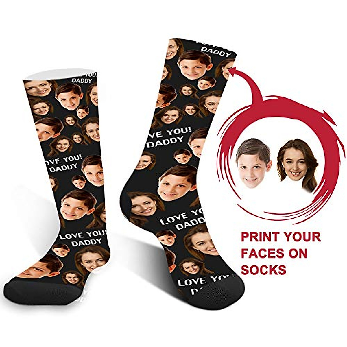 Custom Face Socks,Personalized Photo Socks,Upload Family Face on Socks for Men,Women