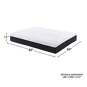 Lexicon Cradle 11-Inch Latex Microcoil Hybrid Mattress, Queen, White