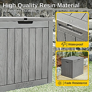 YITAHOME 100 Gallon Large Resin Deck Box + EAST OAK Deck Box, 31 Gallon Storage Box (Grey)