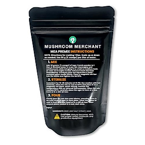 Malt Extract Agar (MEA) Premix (100 Grams) | MEA Premix Makes 100 Agar Plates | Agar Premix for Mushroom Mycelium | Make Agar Petri Dishes for Mycology