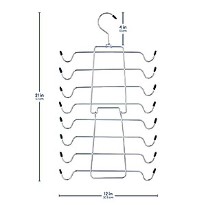 Space Saver Durable Tank Top Hanger & Bra Organizer - Folding Metal Hanger, Multi-Use 16-in-1 Space-Saving Cami & Bra Hangers Great for Lingerie, Bathing suits, Strappy Dresses, Accessories, Tie/Belts