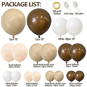 Brown Boho Nude Balloon Garland Kit Arch and Tan Neutral Cream Blush Coffee Light Baby Shower Teddy Bear