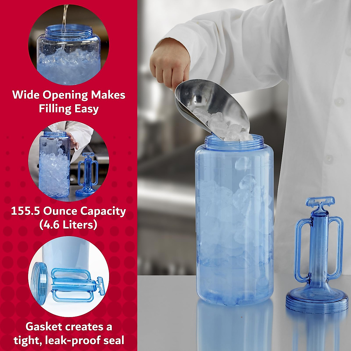 Chef Master Large Food Chiller, 155.5 Oz Plastic Cold Paddle for Cooling Hot Soups, Stews & Other Hot Liquids in Kitchens & Restaurants, Chilling Utensils for Hot Soup for Catering, Parties 90252