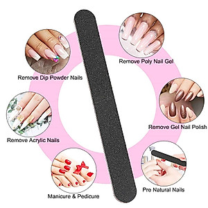 12Pcs Coarse Nail File Set Professional, Emery Boards for Nails 100/180 Grit, Heavy Duty Nail Files for Acrylic/Gel/Natural Nails, Large Nail Filer for Home and Salon Use