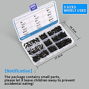 MEIYYJ 450pcs Phillips Truss Head Self Tapping Screws,M2.3 M2.6 M3 Pan Head with Washer Screw,Carbon Steel Self Drilling Screws.