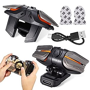 UKCOCO Fone Mobile Gaming Triggers - Cell Phone Game Controller with Aim & Fire Triggers Compatible with iPhone and Phone, 1 Pair Trigger with 2 Pcs Gaming Finger Sleeves Shots Fired