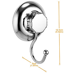 MaxHold No-Drilling/Suction Cup Single Robe Hook - Vaccum System - Stainless Steel Never Rust - for Bathroom & Kitchen Storage
