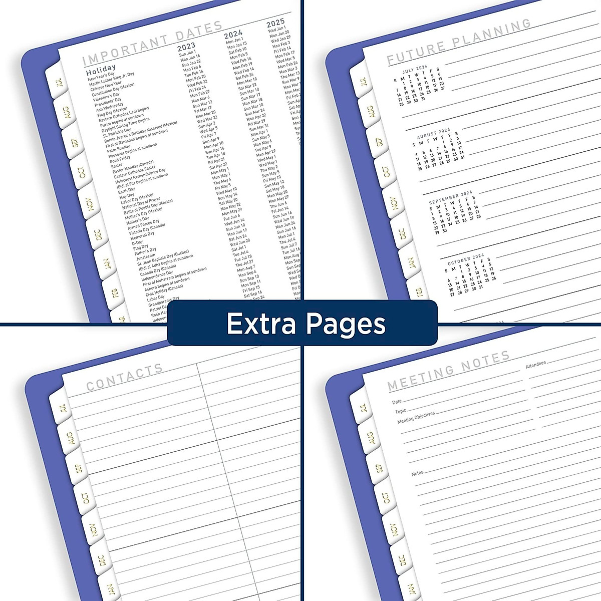 AT-A-GLANCE 2023-2024 Academic Planner, Weekly & Monthly, 5" x 8", Small, Monthly Tabs, Pocket, Flexible Cover, Contemporary, Purple (70101X1824)