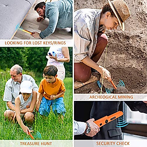 RANSENERS Metal Detector Pinpointer,Detector Wand,Handheld PinPointer Wand,360°Serch Treasure Pinpoint Finder Probe with Belt Holster High Sensitivity for Gold Coin Silver Jewelry (Orange )