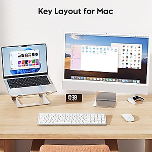 OMOTON Bluetooth Keyboard for Mac, Wireless Keyboard with Numeric Keypad for MacBook Pro/Air, iMac, iMac Pro, Mac Mini, Mac Pro Laptop, Silver White