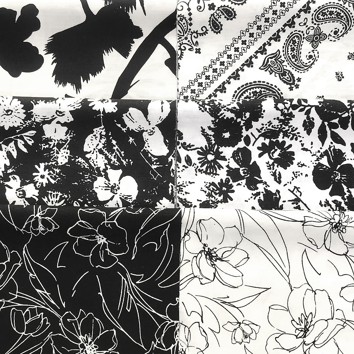 Misscrafts 100% Cotton Quilting Fabric Bundles Craft Fabric Squares Fat Quarters Multicolored for Patchwork DIY Sewing Scrapbooking (6pc 18x22” Paint)