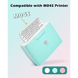 Phomemo M04AS Mini Printer with 110mm White Adhesive Paper Bundle