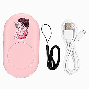 FILFEEL Eyelash Fan for Lash Extensions Small Portable Fan Mini USB Fan Rechargeable Air Conditioning Cooling Fan Eyelashes Extension Glue Dry Blower with Mirror(Pink)
