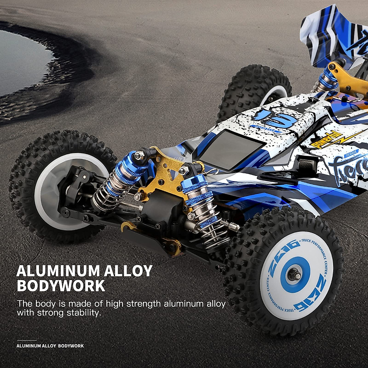 GoolRC WLtoys 124017 RC Car, 1:12 Scale 2.4GHz Remote Control Car, 4WD 75km/h High Speed Racing Car, Off-Road Buggy Drift Car RTR with Brushless Motor and Metal Chassis for Kids Adults