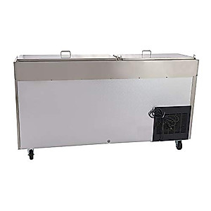 PEAKCOLD Stainless Steel Double Door Refrigerated Pizza Prep Table; 71" W