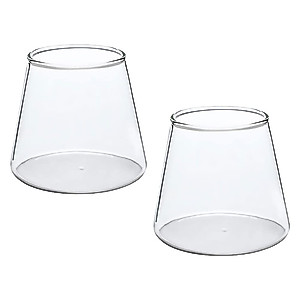 Yardwe 2 Pcs Mount Fuji Glass Cups, Transparent Mountain Shape Whiskey Glasses, Borosilicate Glass Mug for Milk Coffee Beer Whisky Cocktail (300 ml, 3.5 x 3.1 Inch)