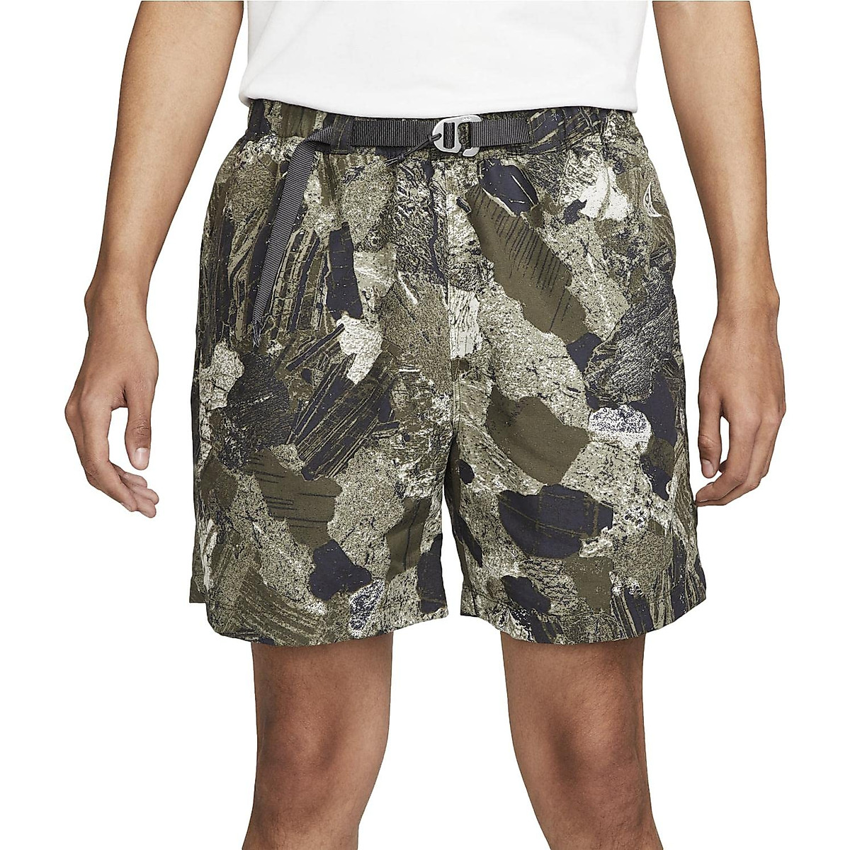 Nike ACG 'Snowgrass' Men's Printed Hiking Shorts (as1, Alpha, l, Regular, Regular, Cargo Khaki/Dark Smoke Grey/Summit White)