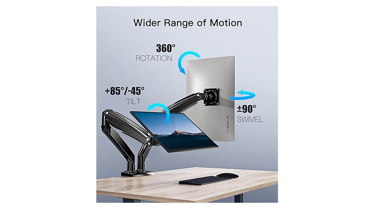 HUANUO Dual Monitor Stand for 2 Screens - Adjustable & USB Port