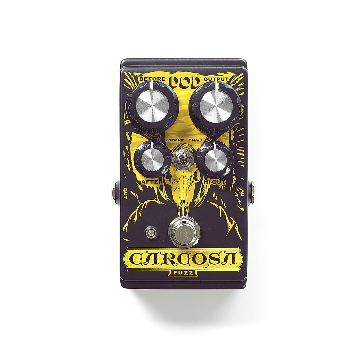 Digitech DOD Carcosa Fuzz Pedal Bundle with 3 Patch Cables and Dunlop Pick Pack
