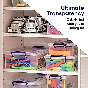 Superio 10 Qt Clear Plastic Storage Bins with Lids and Latches, Organizing Containers, Stackable Plastic Bin for Home, Garage, School, and Office