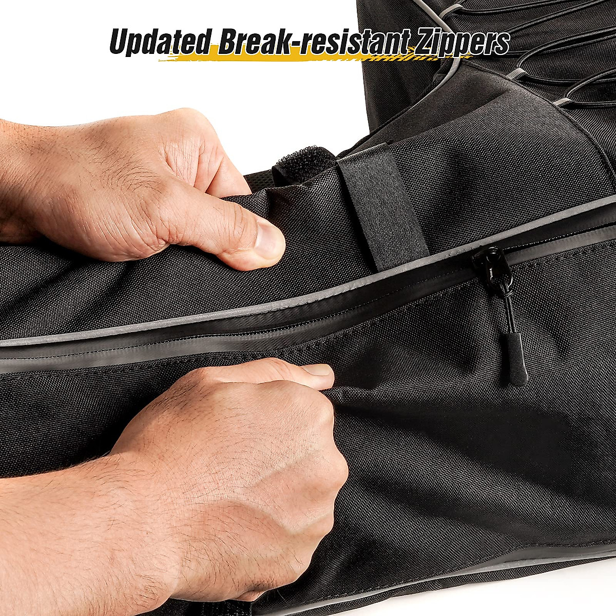 Morjor ATV Storage Bags with Extra Waterproof Cover & Upgraded Zippers, ATV Bag with Back Seat for Passenger