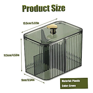 Cotton Swabs Dispenser 3 Grids Cotton Swabs Holder with Clear Lid Cosmetic Organizer Simple Style Cotton Pad Holder Storage Box for Table Bathroom Organizer Cotton Swabs Dispenser Cotton Pad Dispe