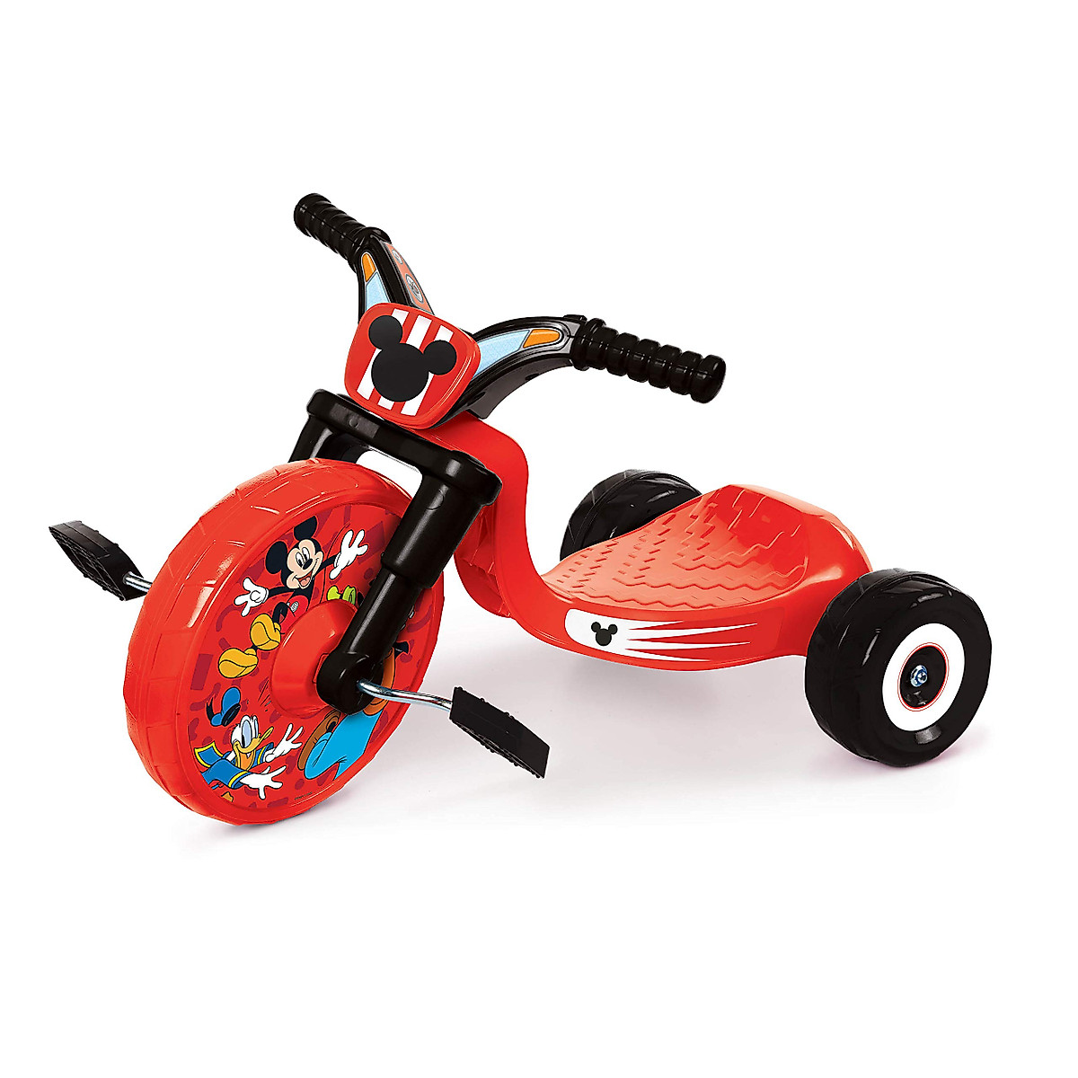 Fly Wheels Mickey Mouse 10 Junior Cruiser Ride-On Pedal-Powered Toddler Bike Trike, Ages 18-36 M for Kids 33”-35” Tall and up to 35 Lbs