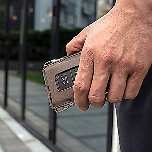 Dango Slim Minimalist Wallet for Men - RFID Blocking - Nickel Plated, Brown Rawhide/Polished Nickel