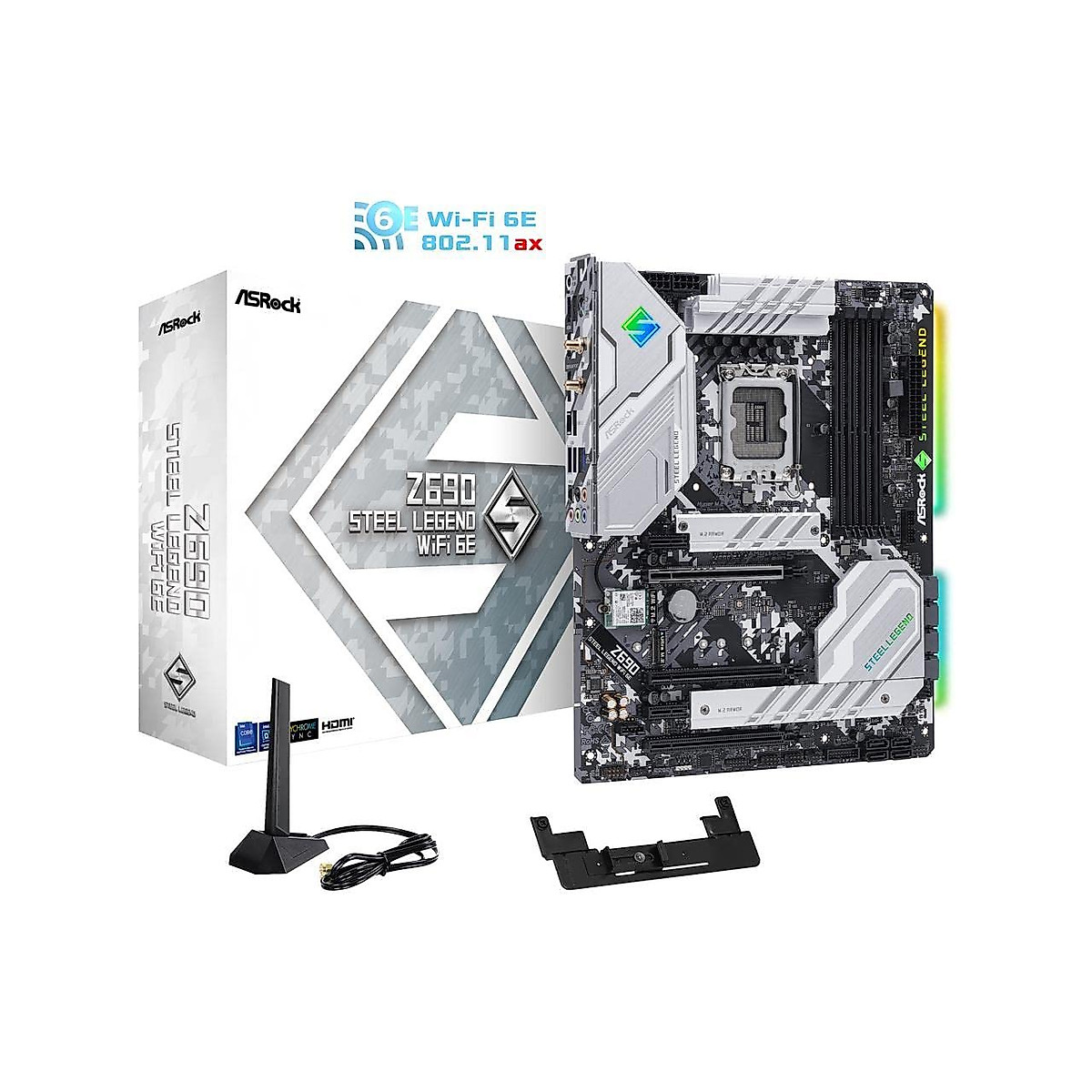 ASRock Z690 Steel Legend WiFi 6E Socket LGA1700/Intel Z690 SATA 6Gb/s DDR4 ATX Motherboard