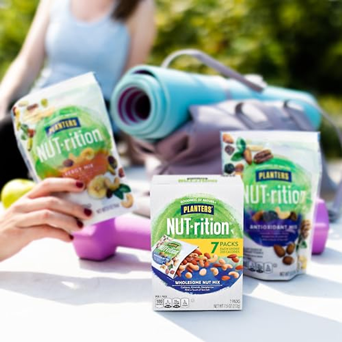 PLANTERS NUT-rition Wholesome Nut Mix, 7.5 oz Box (Contains 7 Individual Pouches) - Cashews, Almonds and Macadamias Snack Mix - No Artificial Flavors, No Artificial Colors, No Preservatives - Kosher