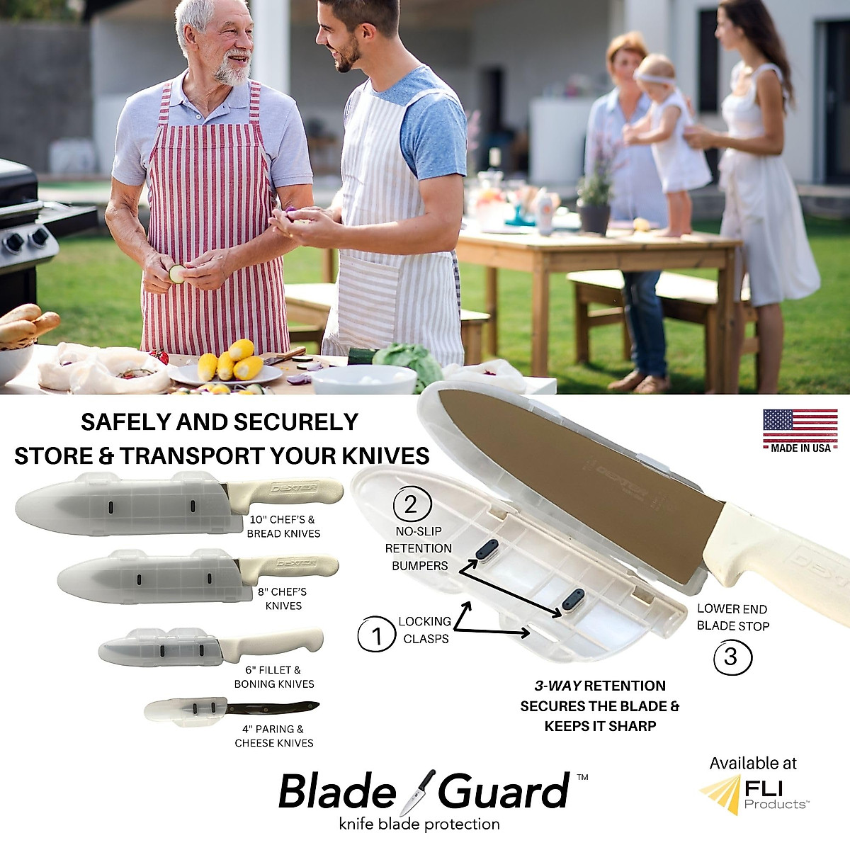 Agilux KnifeSafe Knife Blade Cutlery Protective Cover Edge Guard Safely Store and Transport Kitchen Camping Hunting Sports RV Dishwasher Safe for Chef's and Home (Charcoal, 6)