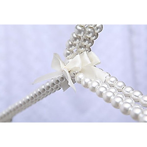 Jili Online Pack of 10Pcs, Pearl White Beaded Hanger Clothes Trouser 20cm Household Organization (White Color)