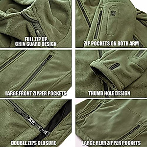 MAGCOMSEN Winter Jackets for Men Warm Jacket Climbing Jackets Tactical Jacket Fleece Jacket Men Winter Jackets Men Winter Coats for Men Hoodies for Men Army Green