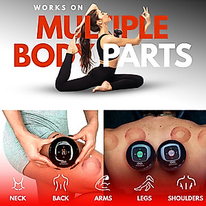 REVO The Original 4-in-1 Smart Cupping Therapy Massager, Red Light Therapy for Targeted Pain Relief, Knots, Aches, Muscle Soreness, Circulation & Tighter Skin, Portable Cupping Kit