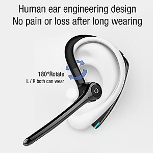 Lymoc Wireless Earbuds,Dual Mic Bluetooth Earpiece Headset 5.1 Trucker Handsfree Earphones for Cell Phones ENC Noise Cancelling CVC8.0 Headphone 16 Hours Talktime for Business/Driving/Office-