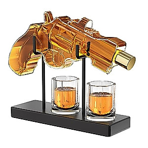 Gifts for Men Dad, Kollea 9 Oz Whiskey Decanter Set with 2 Oz Glasses, Unique Dad Birthday Gift Ideas from Daughter Son, Funny Military Retirement Present, Cool Liquor Dispenser for Home Bar