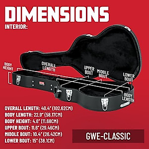 Gator Cases Hard-Shell Wood Case for Classical Nylon String Acoustic Guitars (GWE-CLASSIC)